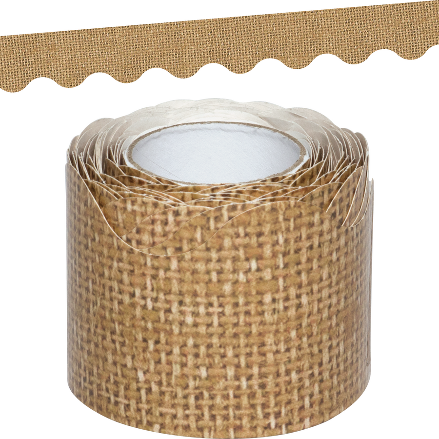 Burlap Scalloped Rolled Border Trim - TCR8956 | Teacher Created Resources