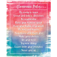 Watercolor Classroom Rules Chart - TCR7554 | Teacher Created Resources