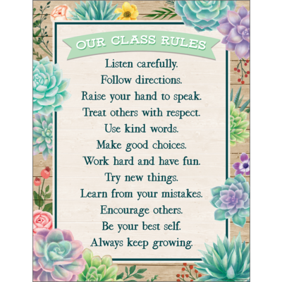 Rustic Bloom Our Class Rules Chart - TCR7974 | Teacher Created Resources