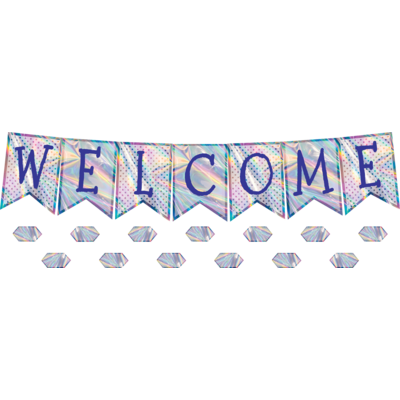 Iridescent Pennants Welcome Bulletin Board Display - TCR8680 | Teacher ...