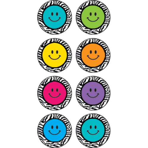 Zebra Happy Faces Mini Stickers - TCR5396 | Teacher Created Resources