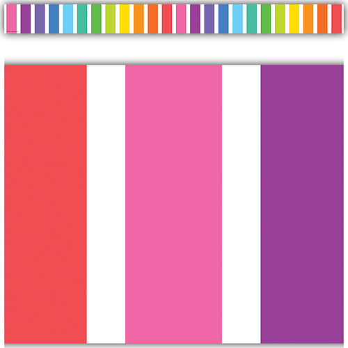 Colorful Stripes Straight Border Trim - TCR8339 | Teacher Created Resources