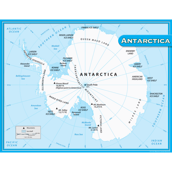 Antarctica Map Chart - TCR7651 | Teacher Created Resources