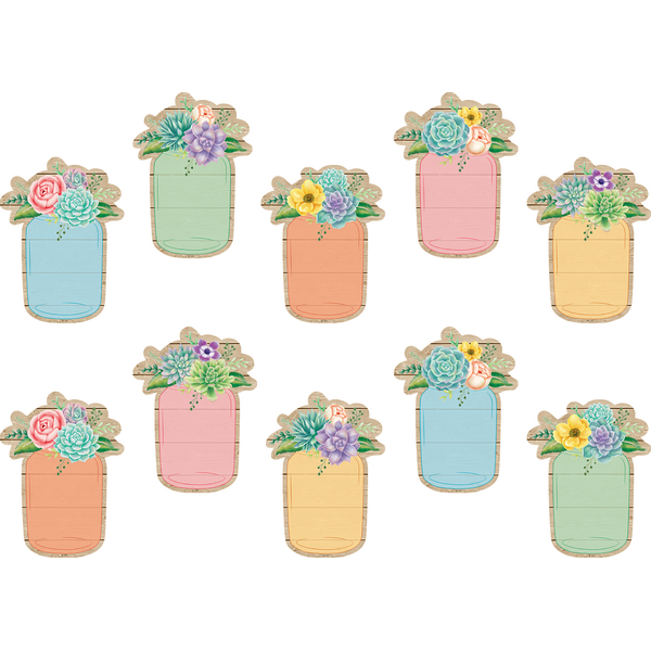 Rustic Bloom Mason Jars Accents - TCR8551 | Teacher Created Resources