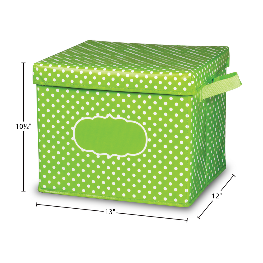 Lime Polka Dots Storage Box - TCR20820 | Teacher Created Resources
