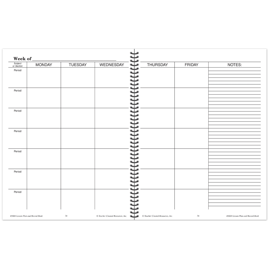 Lesson Plan and Record Book - TCR3008 | Teacher Created Resources