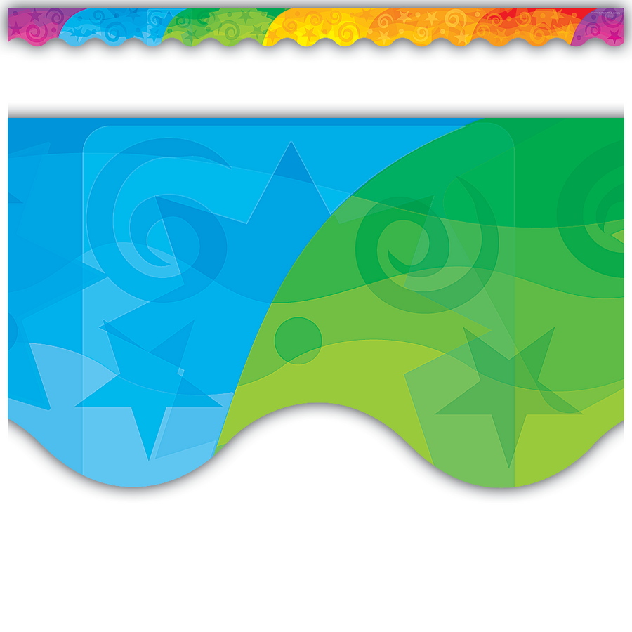 Abstract Rainbow Scalloped Border Trim - TCR4675 | Teacher Created ...