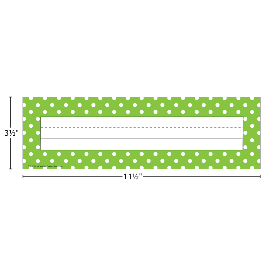 Lime Polka Dots Flat Name Plates - TCR4798 | Teacher Created Resources