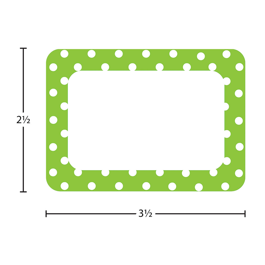 Lime Polka Dots 2 Name Tags/Labels - TCR5174 | Teacher Created Resources