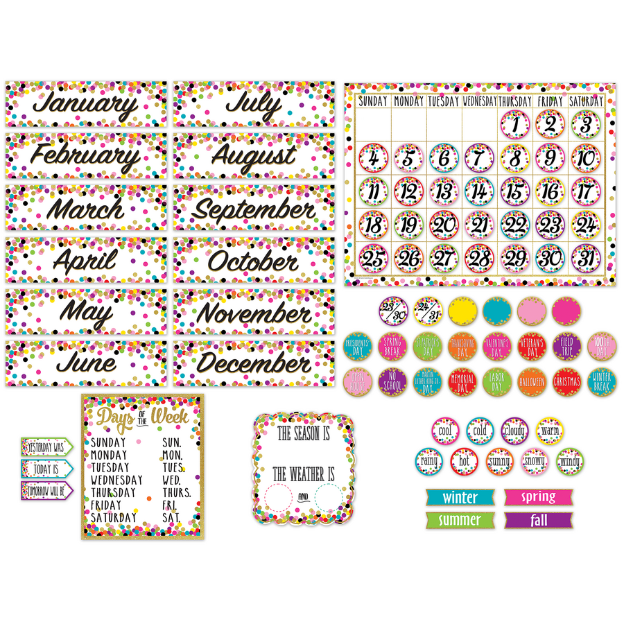 Confetti Calendar Bulletin Board Display - TCR5443 | Teacher Created ...