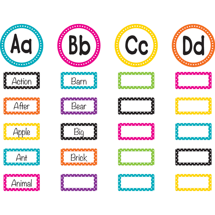 Polka Dots Word Wall Bulletin Board Display Set - TCR5787 | Teacher ...