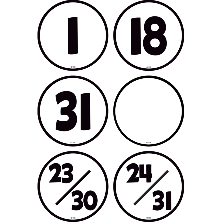 Black & White Calendar Days - TCR7081 | Teacher Created Resources