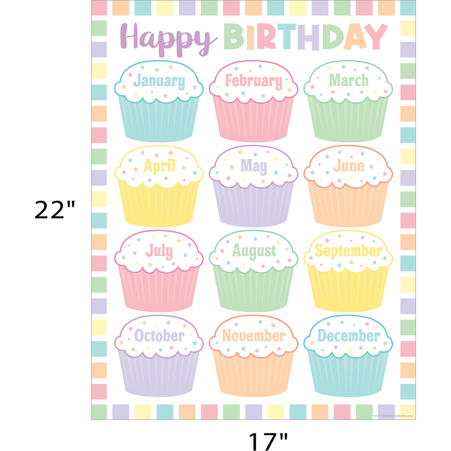 Pastel Pop Happy Birthday Chart - TCR7473 | Teacher Created Resources