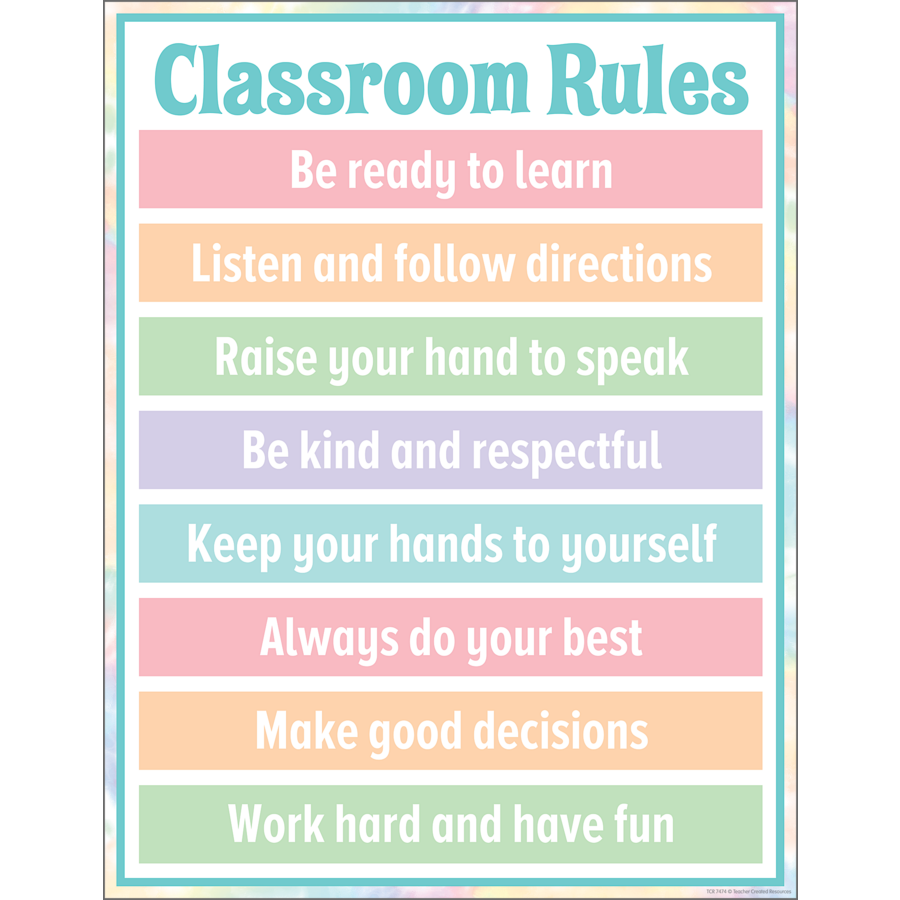 Pastel Pop Classroom Rules Chart - TCR7474 | Teacher Created Resources