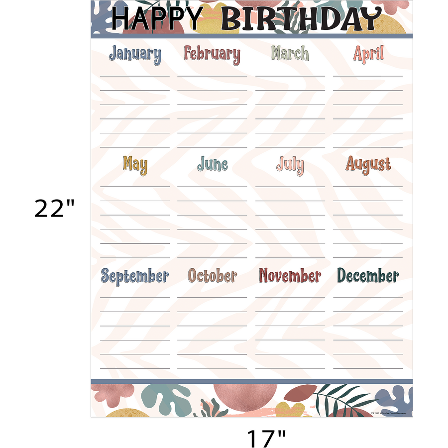 Wonderfully Wild Happy Birthday Chart - TCR7482 | Teacher Created Resources