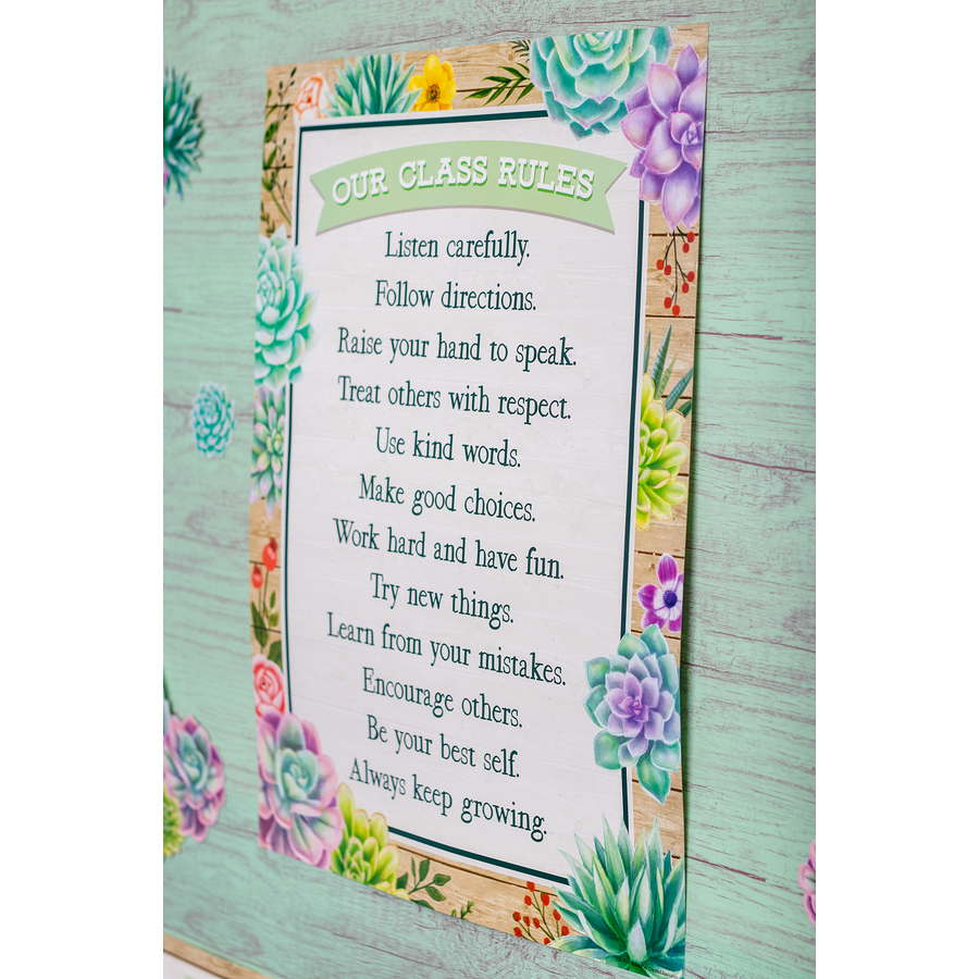 Rustic Bloom Our Class Rules Chart - TCR7974 | Teacher Created Resources