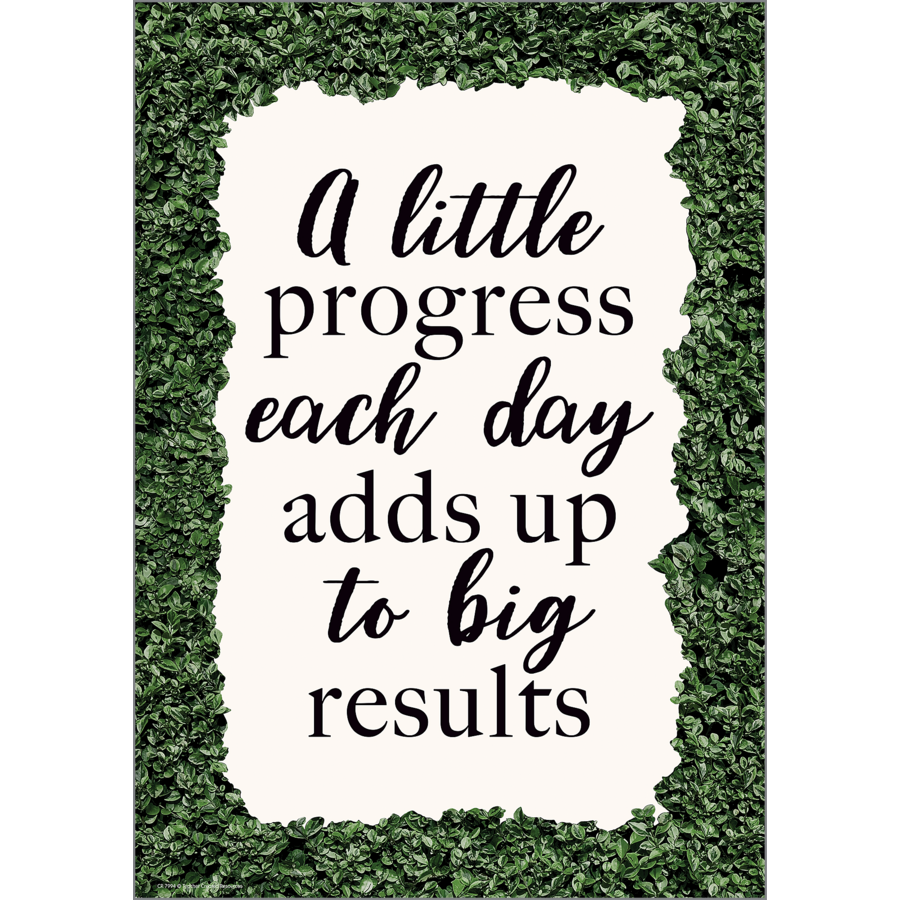 A Little Progress Each Day Adds Up to Big Results Positive Poster ...