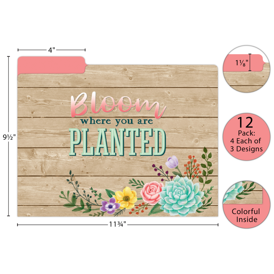 Rustic Bloom File Folders - TCR8539 | Teacher Created Resources Rustic Bloom File Folders - TCR8539 | Teacher Created Resources