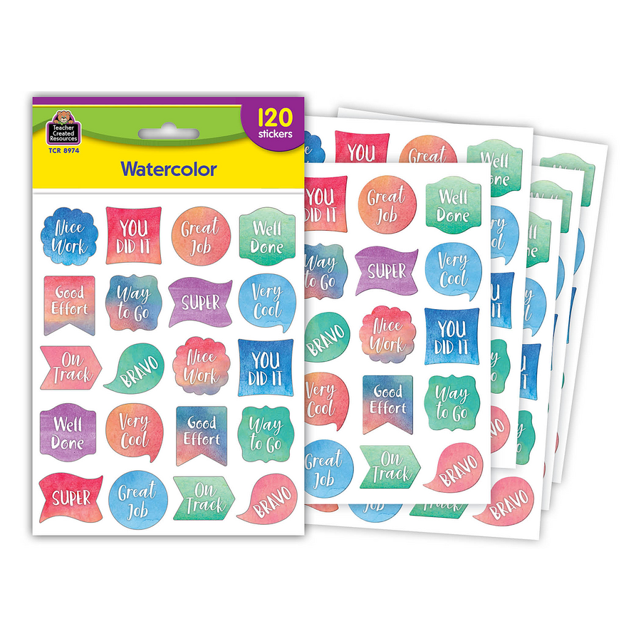Watercolor Stickers - TCR8974 | Teacher Created Resources