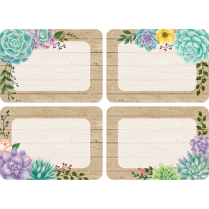 Rustic Bloom Name Tags/Labels - Multi-Pack - TCR8596 | Teacher Created ...