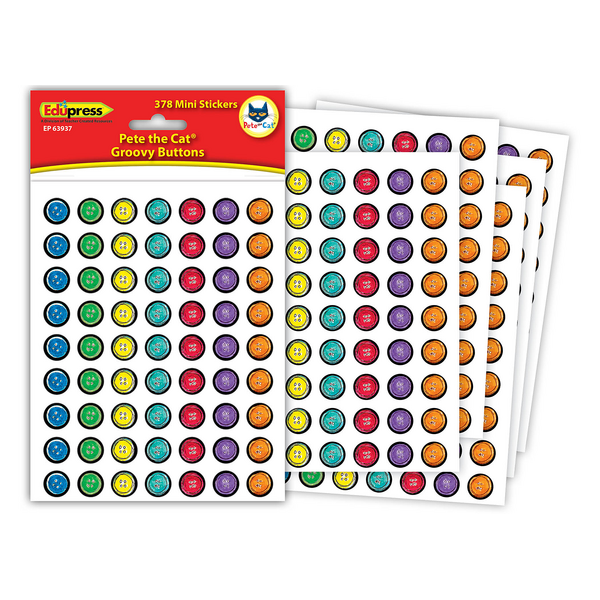 Pete the Cat Groovy Buttons Mini Stickers - TCR63937 | Teacher Created ...