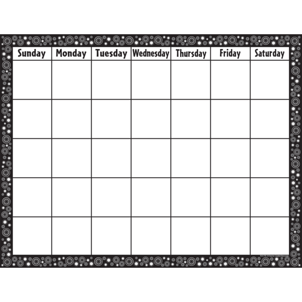 Black & White Crazy Circles Calendar Chart - TCR7718 | Teacher Created ...