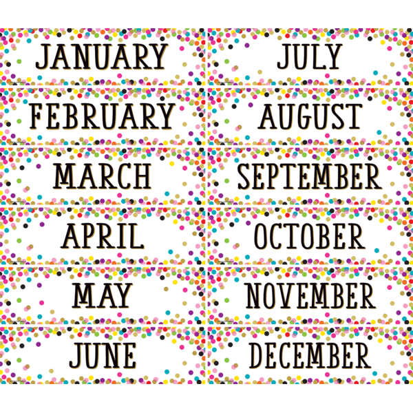 Confetti Monthly Headliners - TCR8803 | Teacher Created Resources