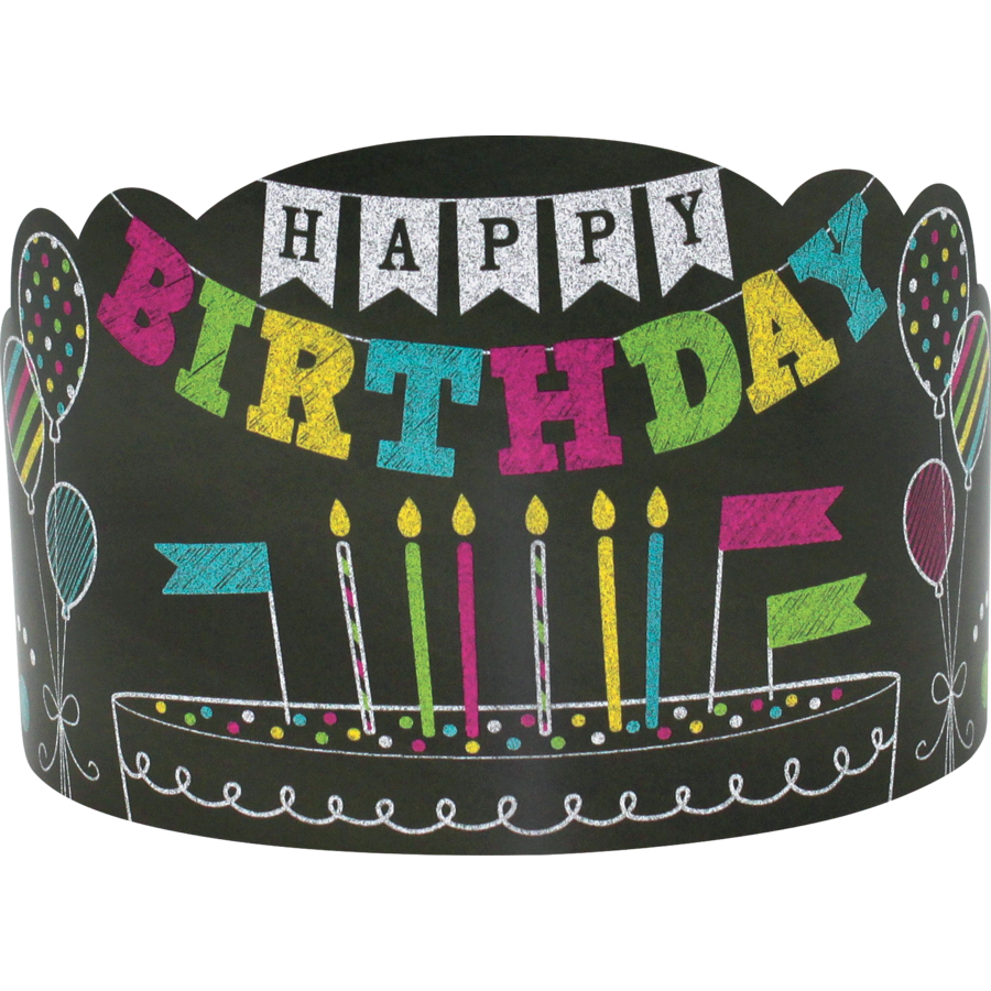 Chalkboard Brights Happy Birthday Crowns - TCR1211 | Teacher Created Resources
