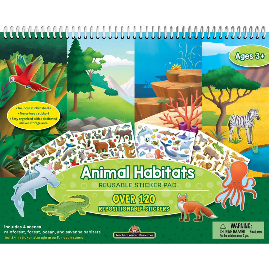 Animal Habitats Reusable Sticker Pad - TCR20113 | Teacher Created Resources