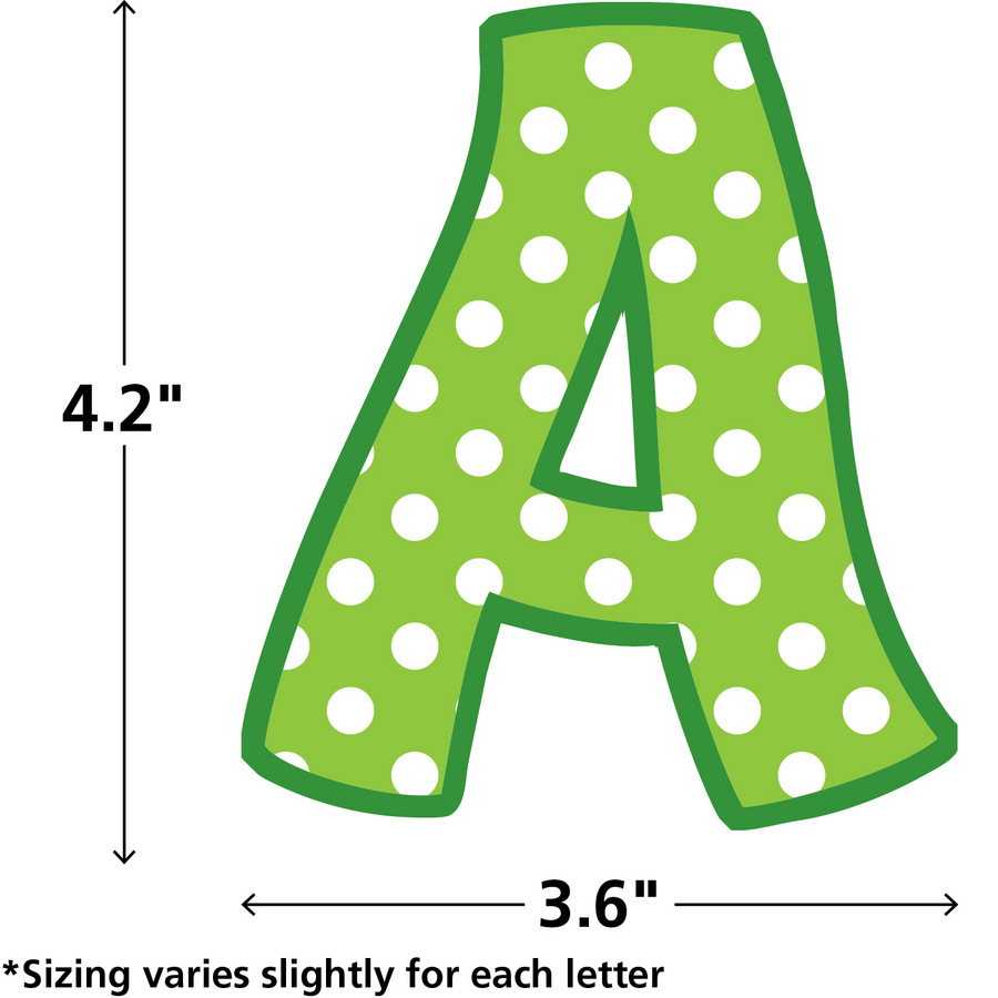 Lime Polka Dots Funtastic 4" Letters Combo Pack - TCR5345 | Teacher ...