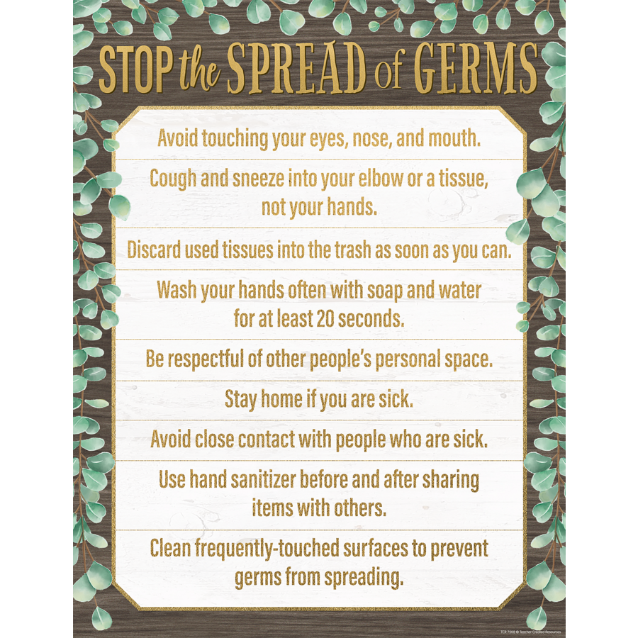Eucalyptus Stop the Spread of Germs Chart - TCR7508 | Teacher Created ...