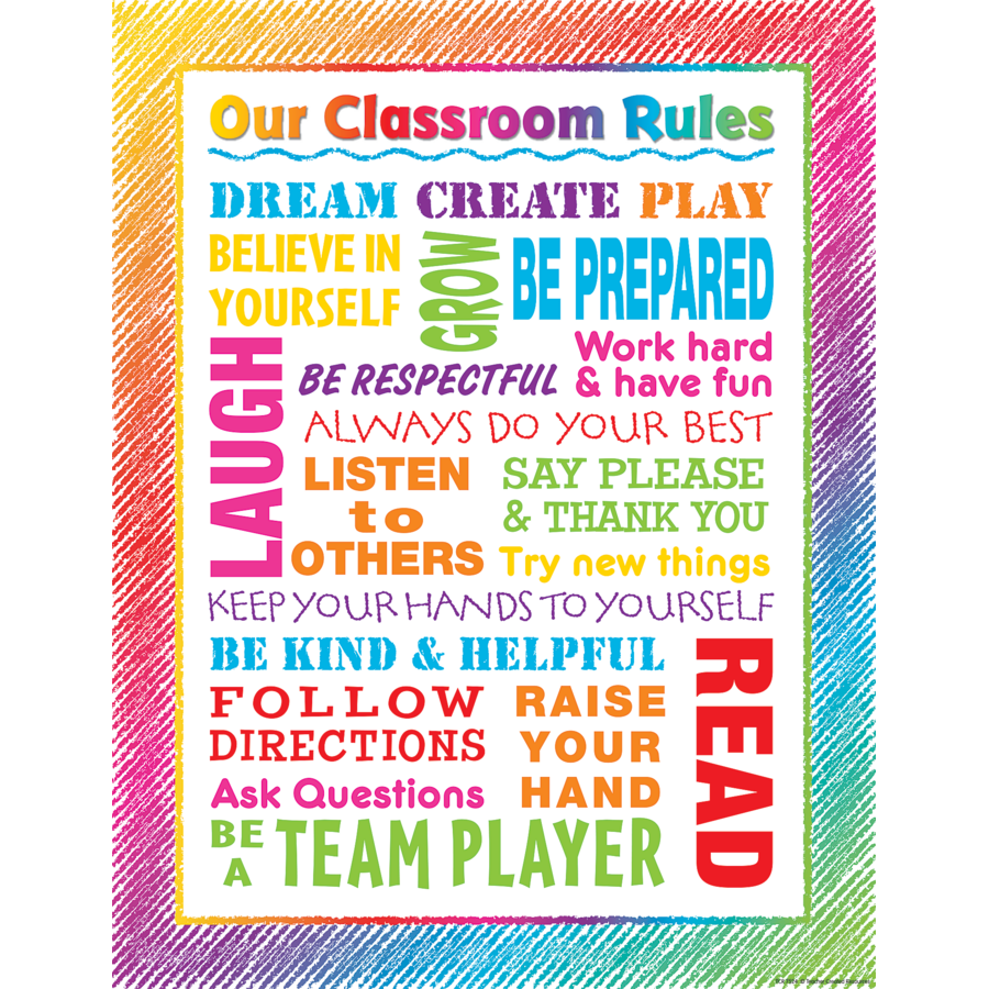 Colorful Scribble Our Classroom Rules Chart - TCR7524 | Teacher Created ...