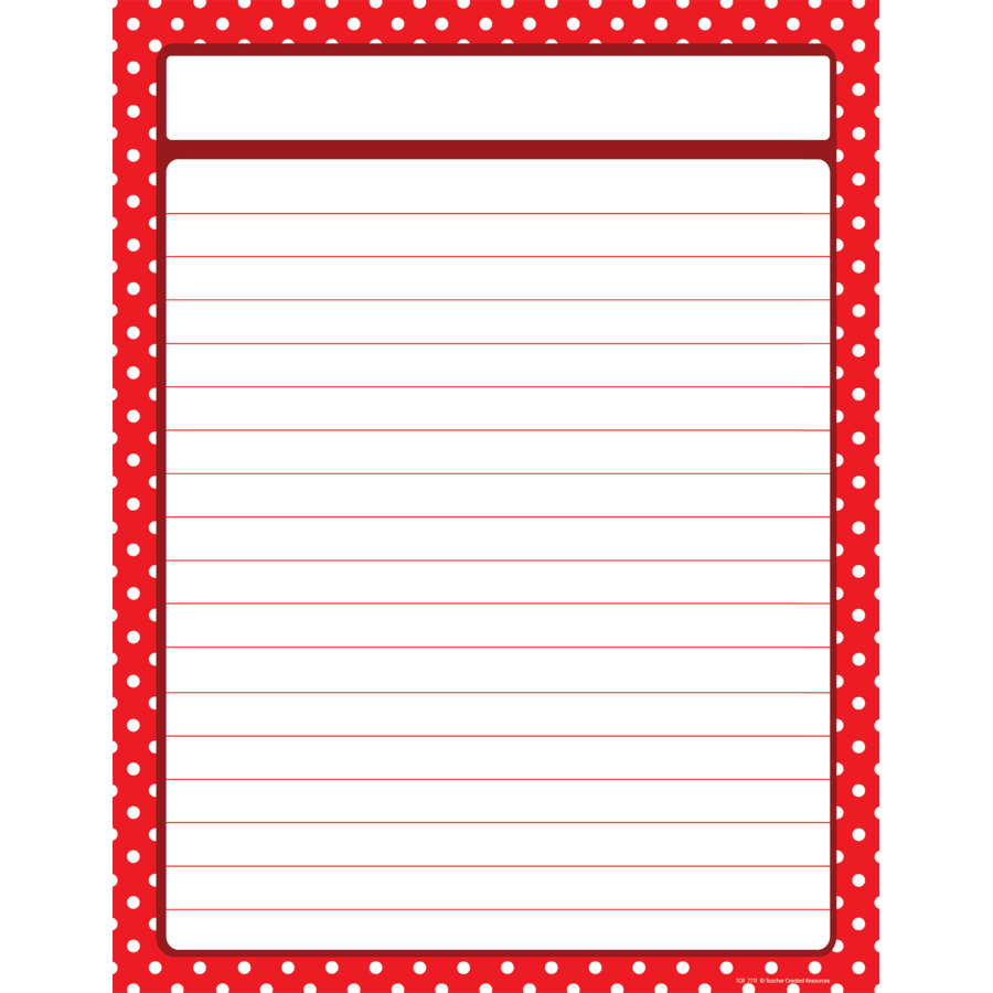 Red Polka Dots Lined Chart - TCR7711 | Teacher Created Resources