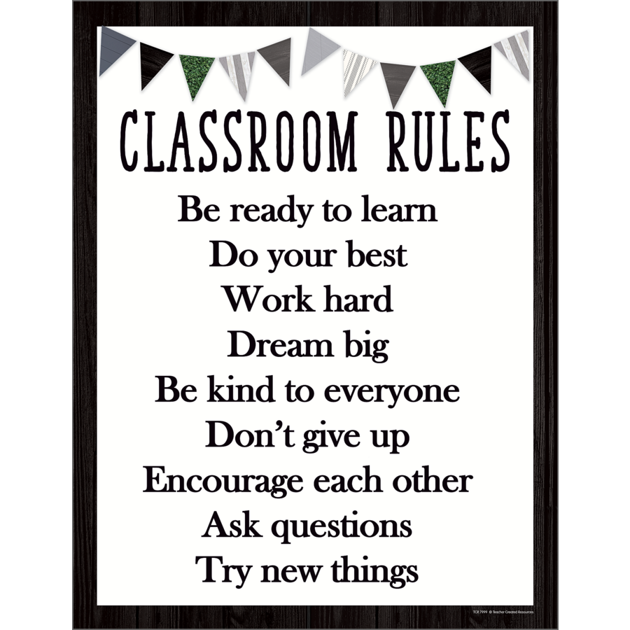 Modern Farmhouse Classroom Rules Chart - TCR7999 | Teacher Created ...
