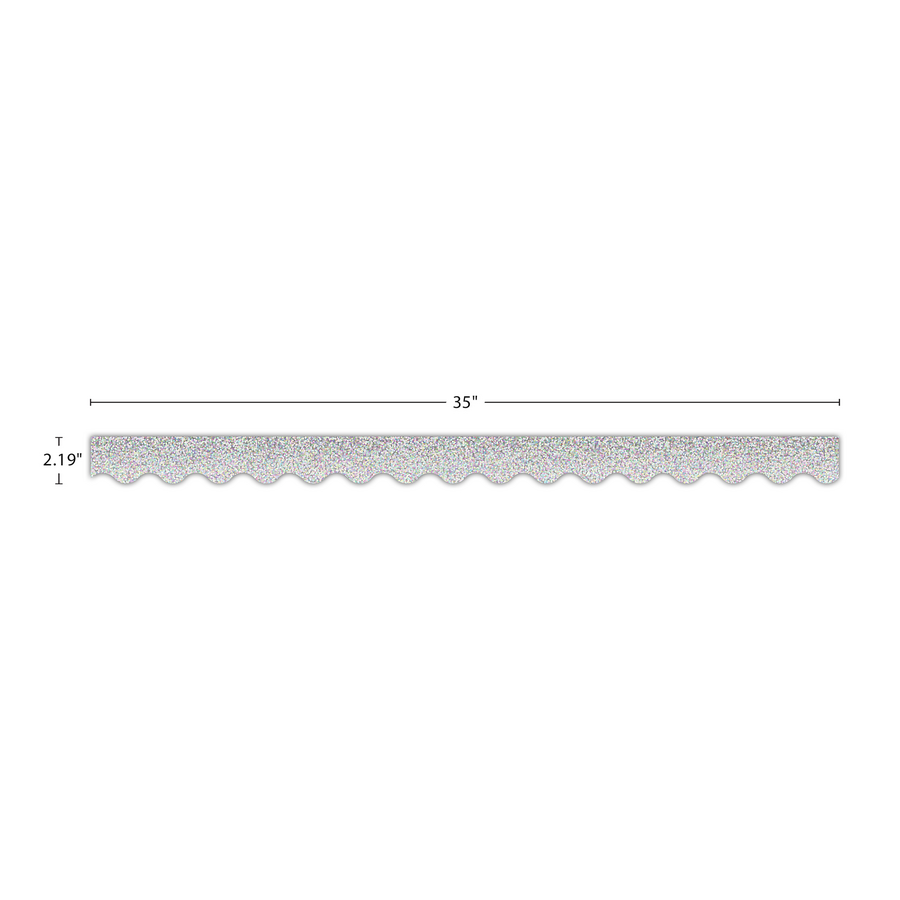 Silver Sparkle Scalloped Border Trim - TCR8765 | Teacher Created Resources