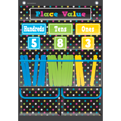 Chalkboard Brights Place Value Pocket Chart - TCR20804 | Teacher ...