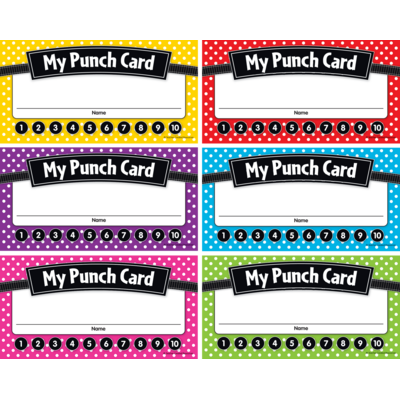 Polka Dots Punch Cards - TCR5608 | Teacher Created Resources