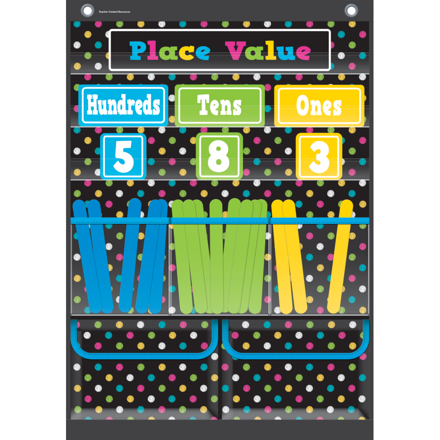 Chalkboard Brights Place Value Pocket Chart - TCR20804 | Teacher ...