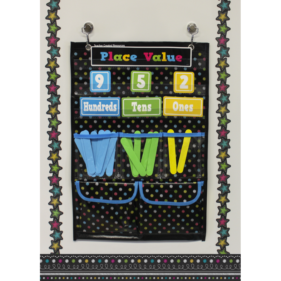 Chalkboard Brights Place Value Pocket Chart - TCR20804 | Teacher ...
