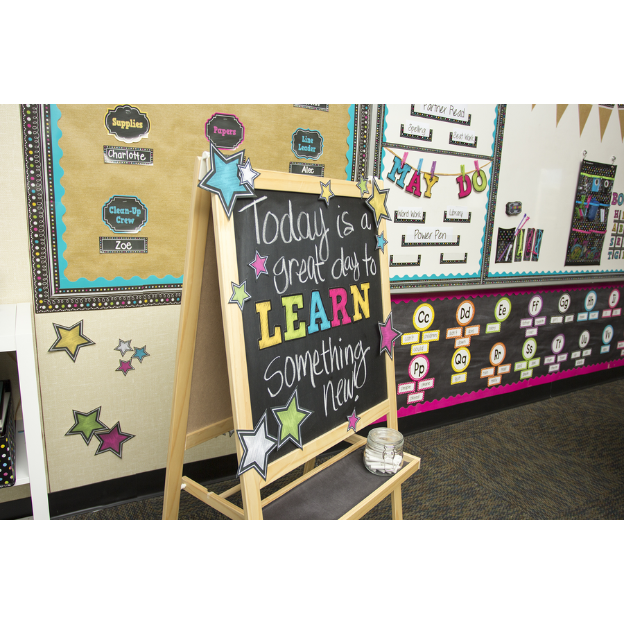 Chalkboard Brights Stars Accents - TCR3550 | Teacher Created Resources