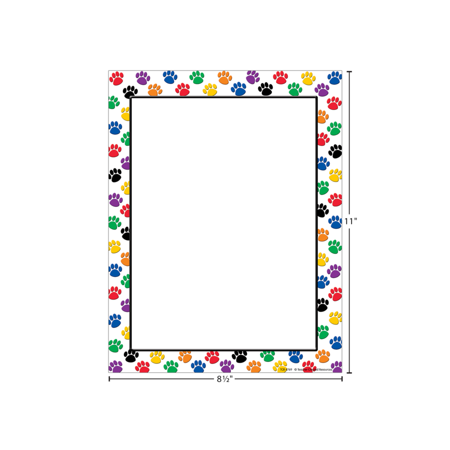 Colorful Paw Border