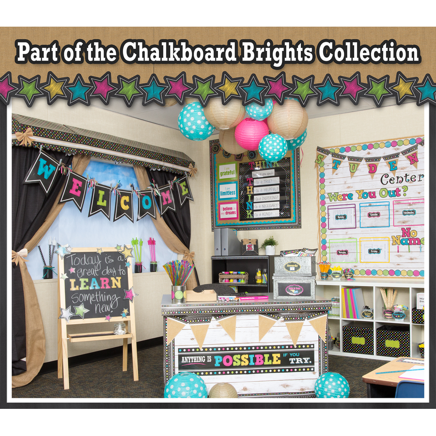 Chalkboard Brights Classroom Jobs Mini Bulletin Board - TCR5653 ...