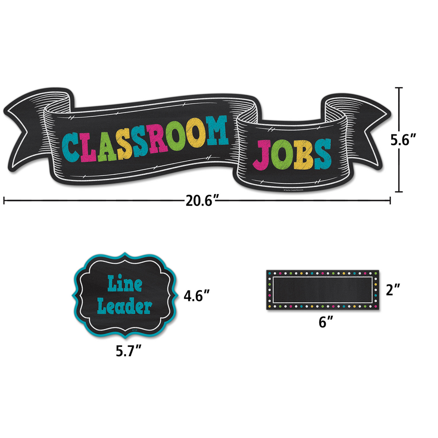 Chalkboard Brights Classroom Jobs Mini Bulletin Board - TCR5653 ...