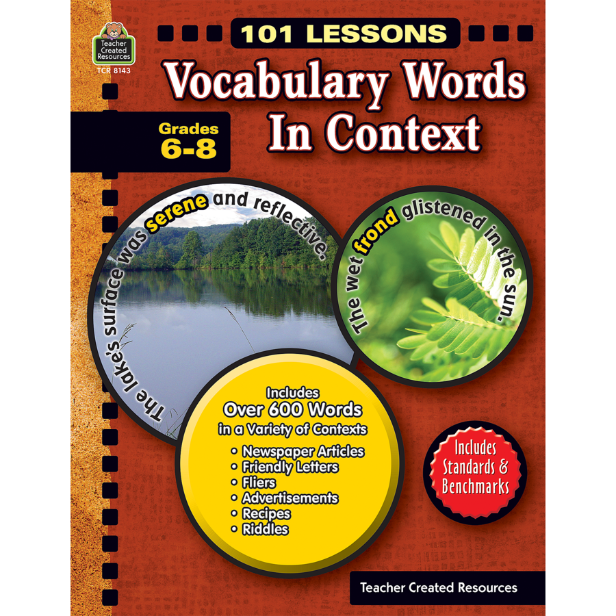 101 Lessons: Vocabulary Words in Context Grades 6-8 - TCR8143 | Teacher ...