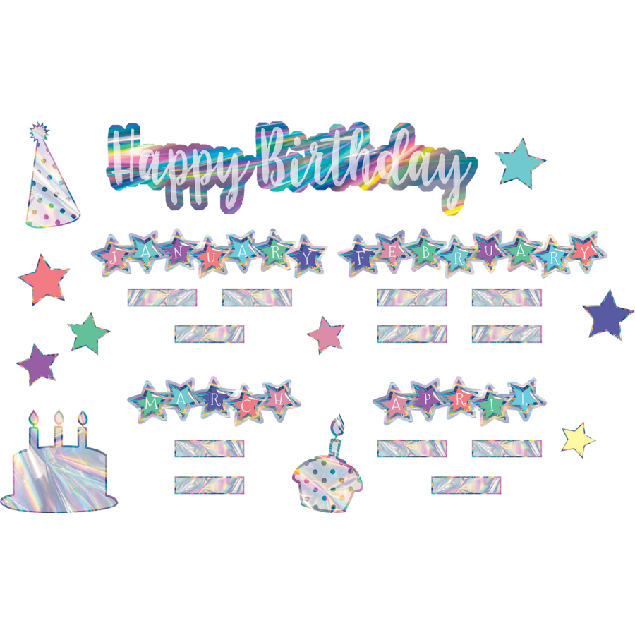 Iridescent Happy Birthday Mini Bulletin Board - TCR8679 | Teacher ...