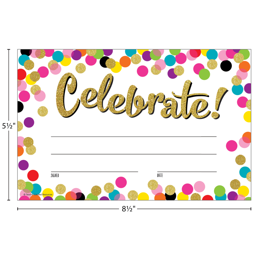 Confetti Celebrate! Awards - TCR8892 | Teacher Created Resources