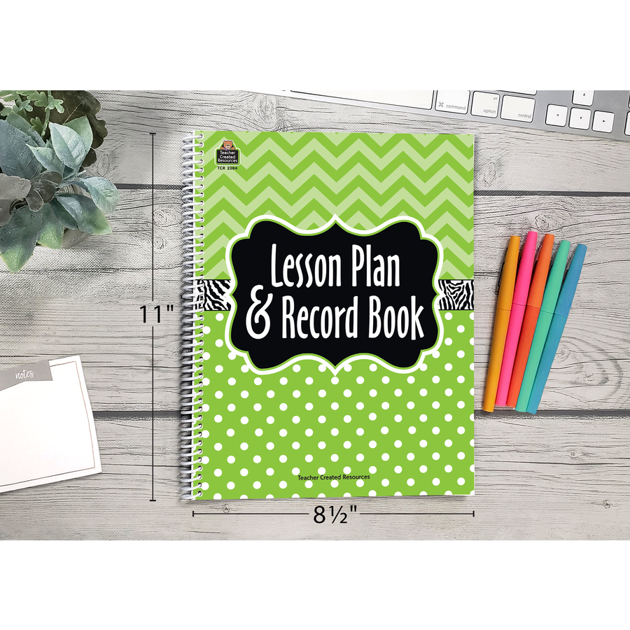 Lime Chevrons and Dots Lesson Plan & Record Book - TCR2384 | Teacher ...