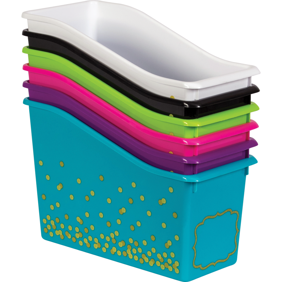 Assorted Confetti Book Bins Set 6-Pack - TCR32234 | Teacher Created ...