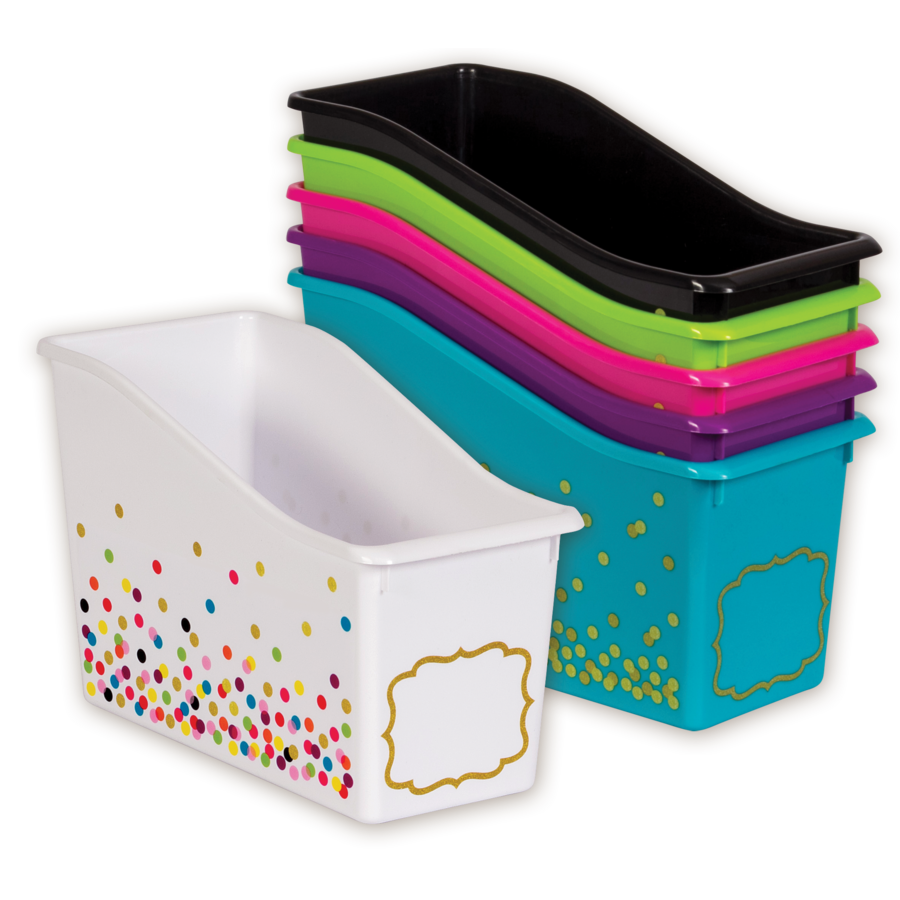 Assorted Confetti Book Bins Set 6-Pack - TCR32234 | Teacher Created ...