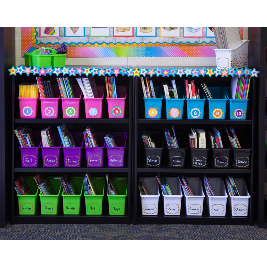 Assorted Confetti Book Bins Set 6-Pack - TCR32234 | Teacher Created ...